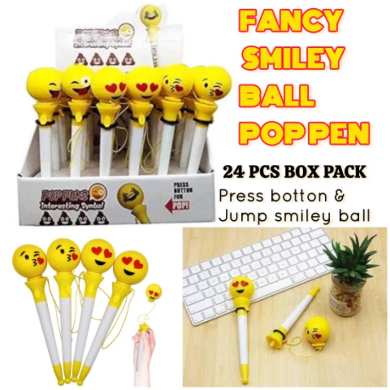 FANCY SMILEY BALL POP PEN - Ahuja Pen Mart